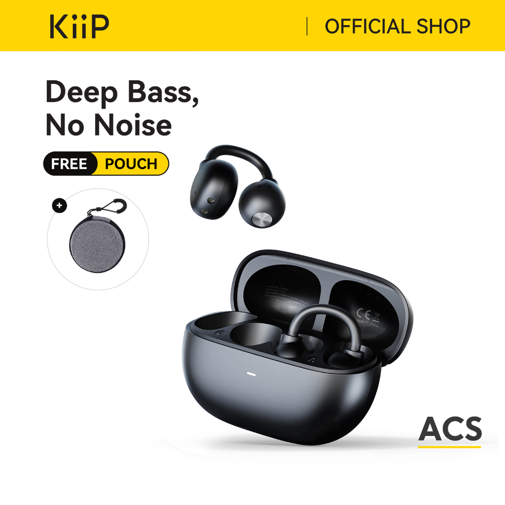 Jual KiiP Wireless DTH12 OWS Ear Clip Earphone Bluetooth TWS AI Noise ...