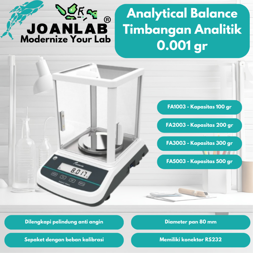 Jual JOANLAB Timbangan Analitik Analytic Balance Ketelitian 0.001 gram ...