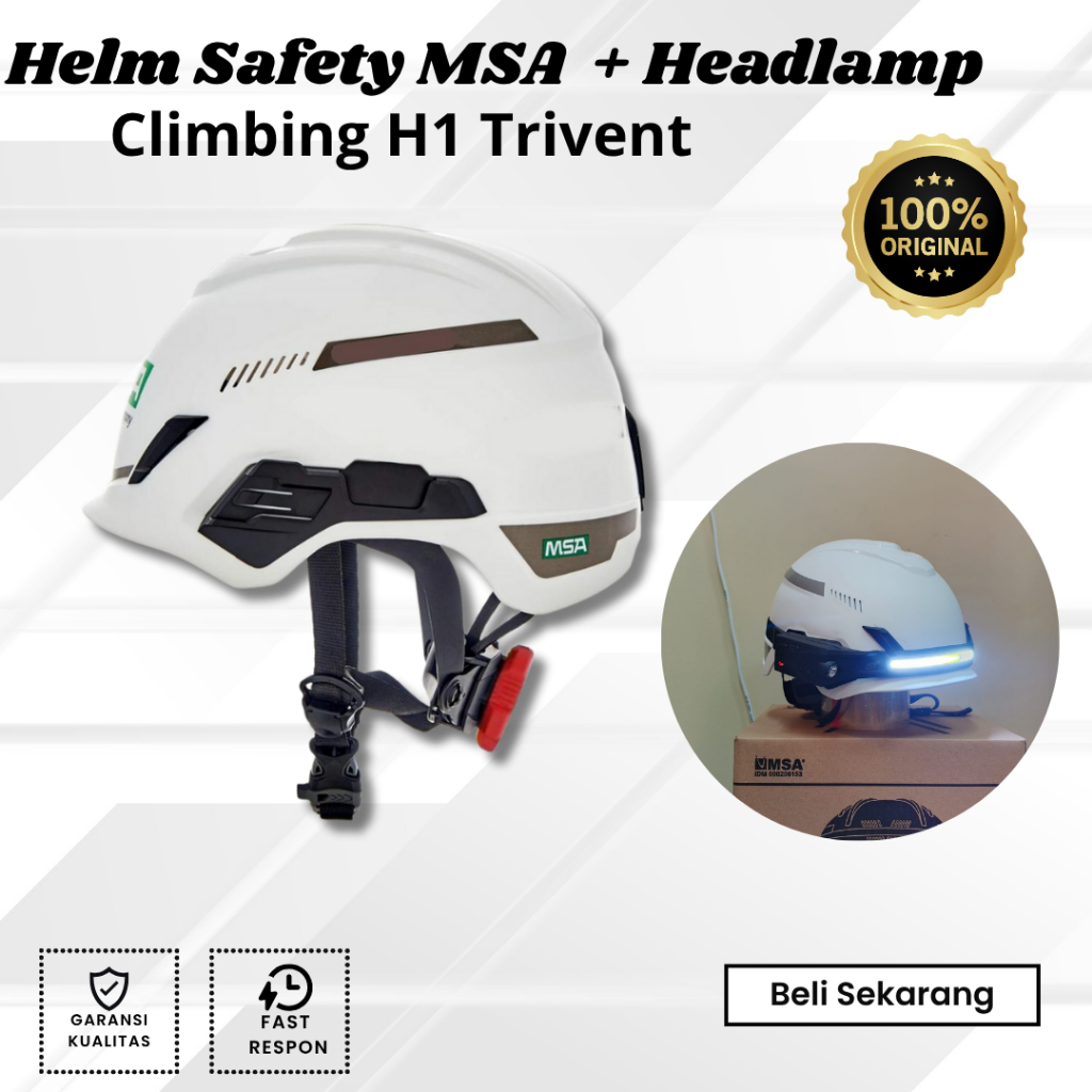 Jual Helm Safery MSA Climbing - MSA V-GARD H1 Safety Helmet Trivent ...
