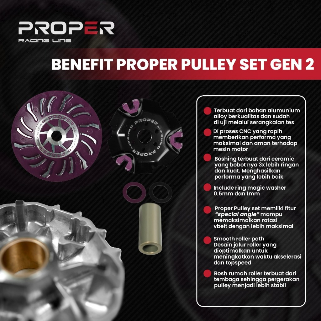 Jual PROPER RACING LINE MAGIC PULLEY SET K1Z PCX 160 VARIO 160 ADV 160 ...