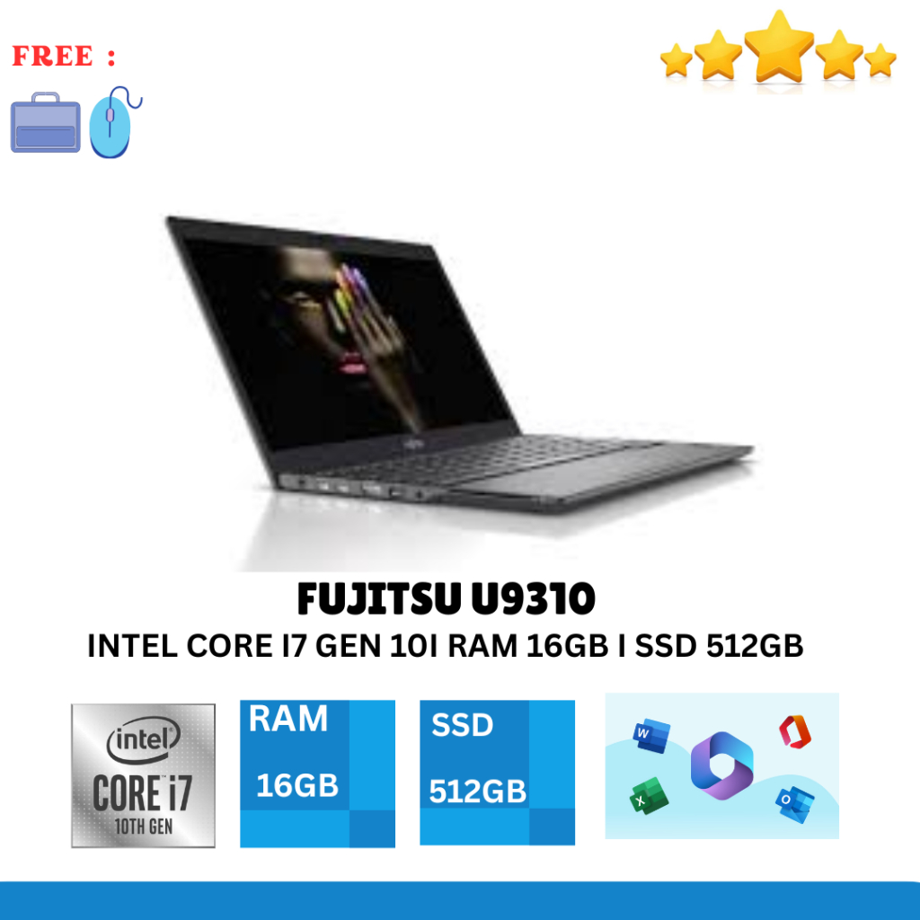 Jual Laptop Fujitsu Ultrabook U9310 Intel Core I7 Gen 10 RAM 16GB SSD ...