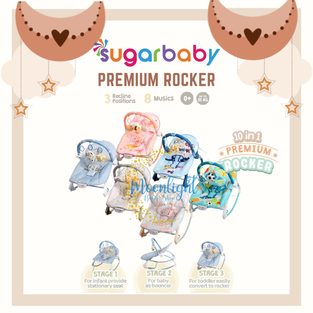 Jual Bouncer Bayi SUGAR BABY 10in1 PREMIUM Rocker | My Rocker 3 Stages ...