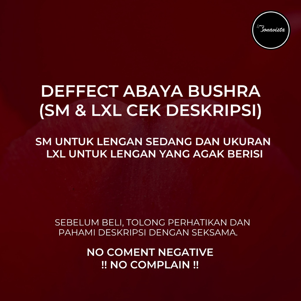 Jual Bonavista - !! DEFFECT Abaya Bushra (SIZE SM + LXL CEK DESKRIPSI ...
