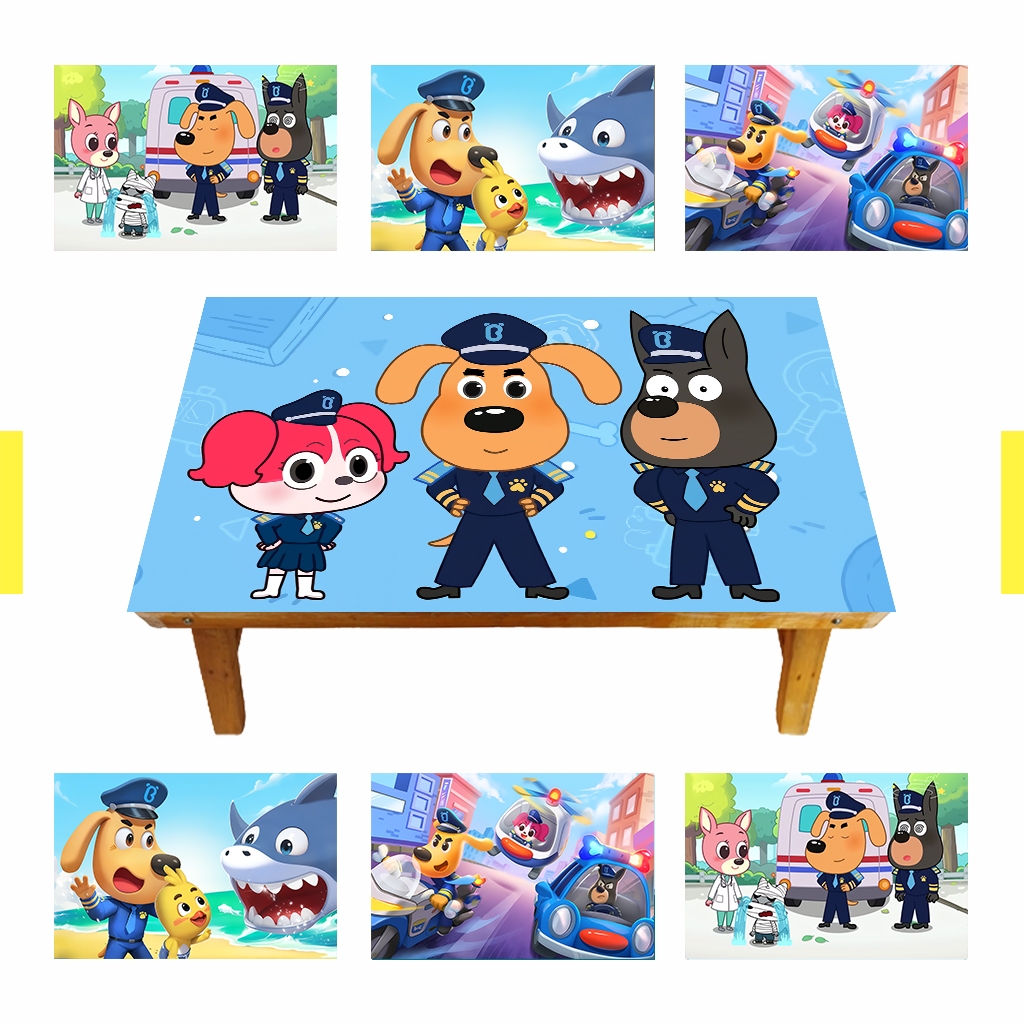 Jual Meja Belajar Anak Sheriff Labrador Karakter Lipat Kayu | Shopee ...