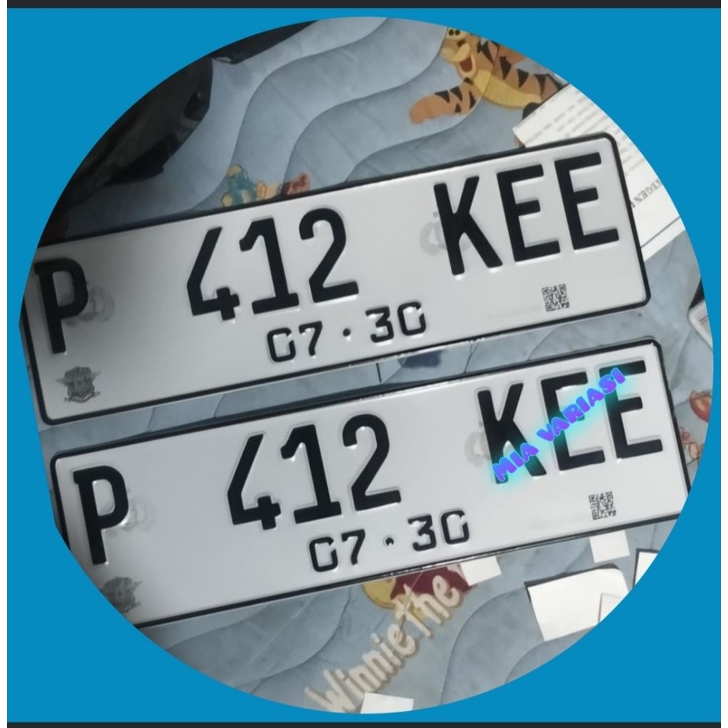 Jual plat mobil reflektif putih barcode QR font baru 2pcs | Shopee ...