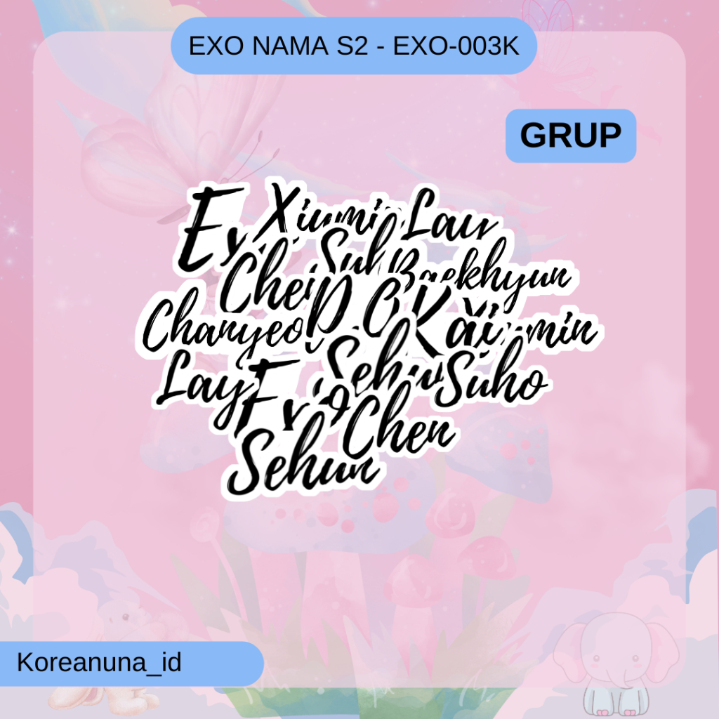 Jual Stiker Kpop Exo Nama Member Lengkap Aesthatic Sticker Deco Buku ...