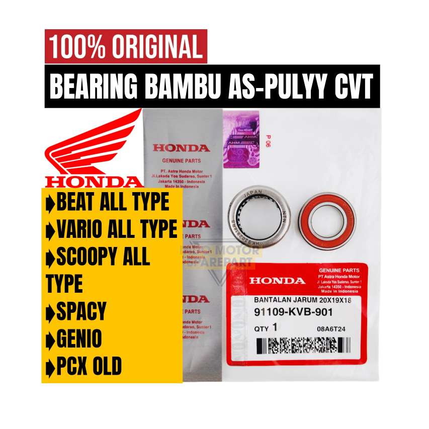 Jual ASLI Bearing Laher Bambu As Puly Pully CVT Honda Vario Beat Scoopy ...