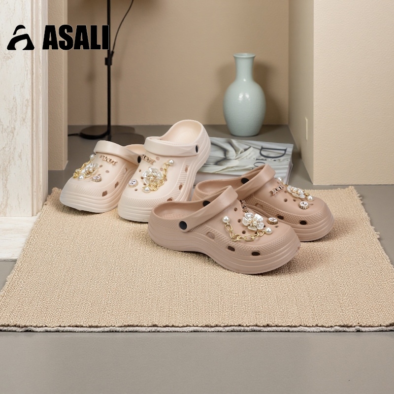 Jual ASALI Wanita Sendal Jelly Selop, Cantik Slip On Cewek Clogs Sandal ...