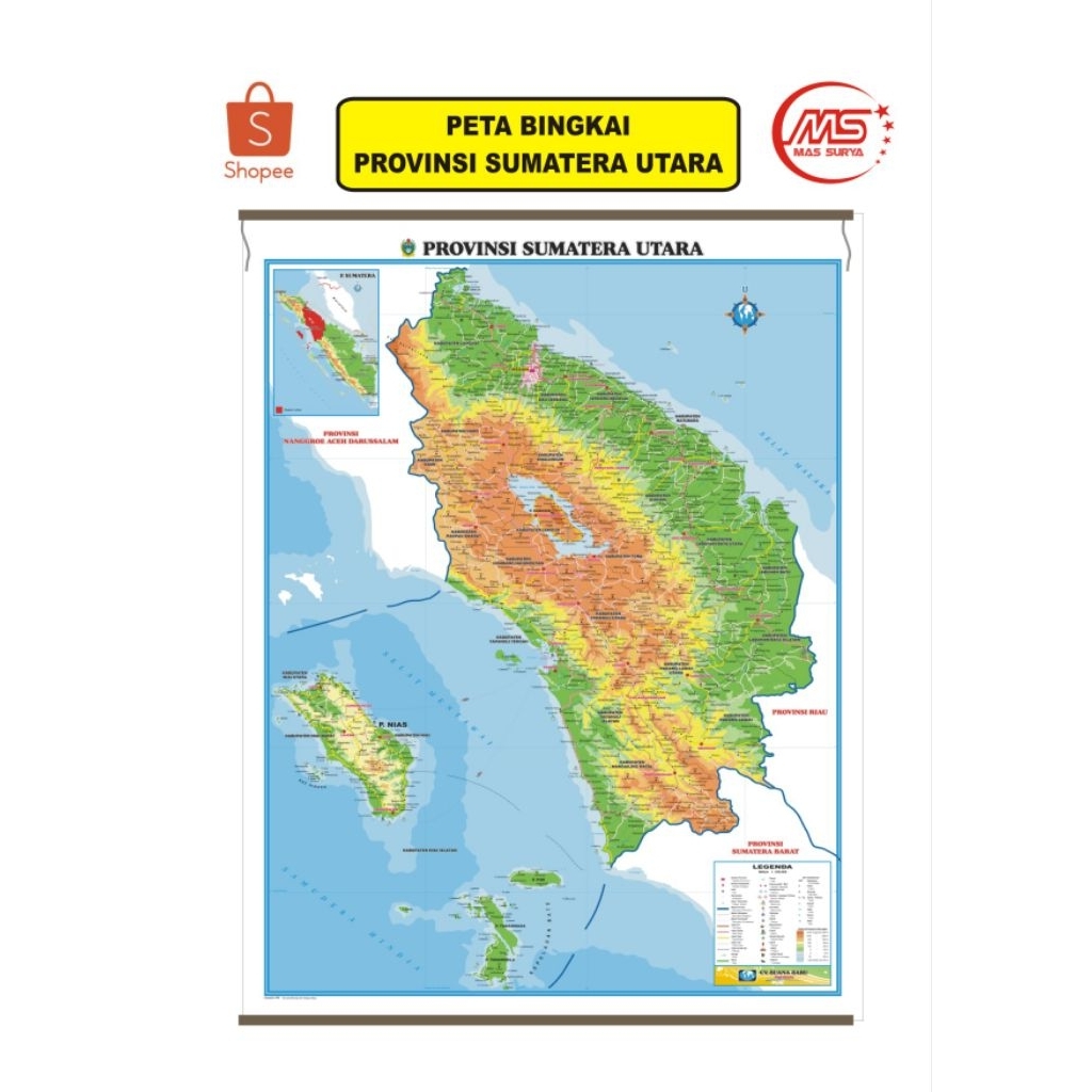 Jual Peta Bingkai Provinsi Sumatera Utara Ukuran Sedang | Shopee Indonesia
