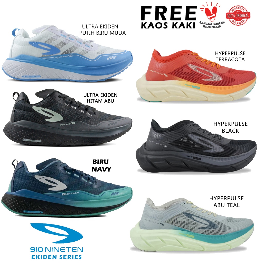 Jual Sepatu Olahraga Lari Senam Gym Merk 910 Nineten Ekiden Hyperion ...