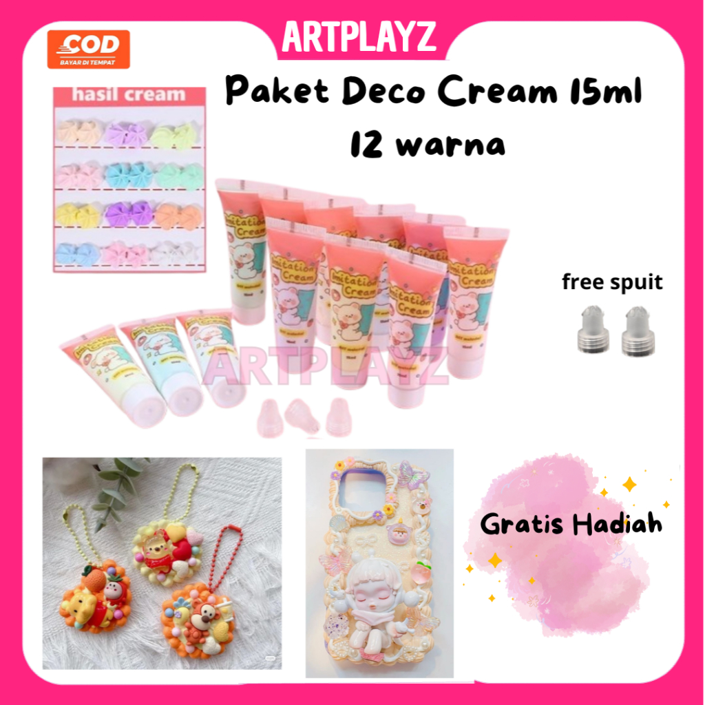 Jual PAKET Lengkap Lem Deco 15ml (12warna) lem Resin Clay ukuran 15 ML ...