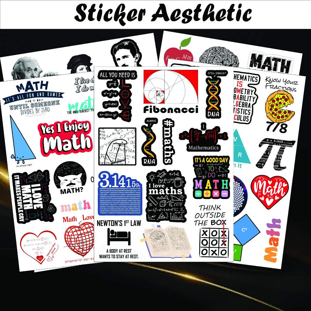 Jual Sticker Aesthetic A6 A5 Pecinta Matematika sticker tema Matematika ...