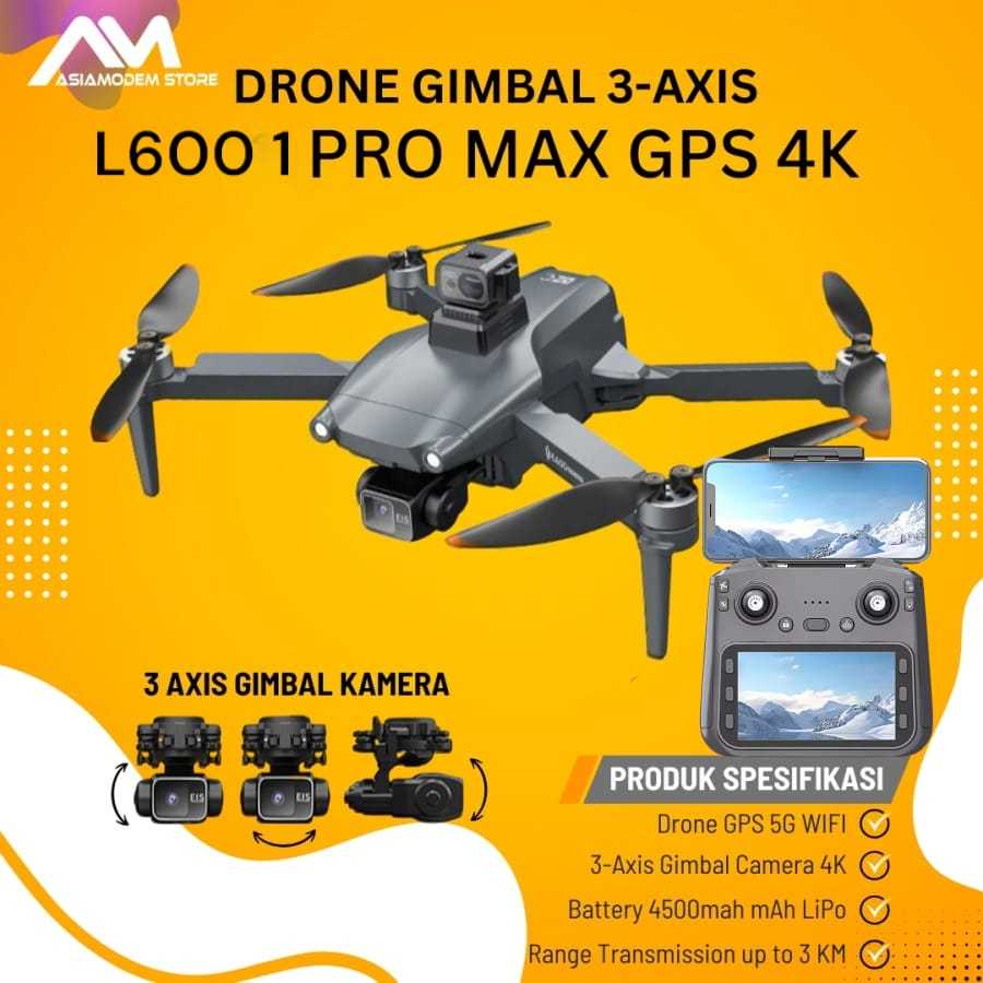Jual LYZRC L600-1 PRO MAX GPS 3 Axis EIS Gimbal 5G WiFi FPV Drone ...