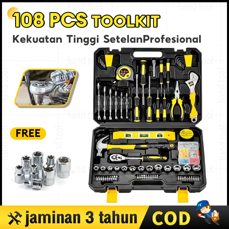Jual Hand Toolset / Tool Kit Set / Toolbox Cordless Drill Set Kotak ...