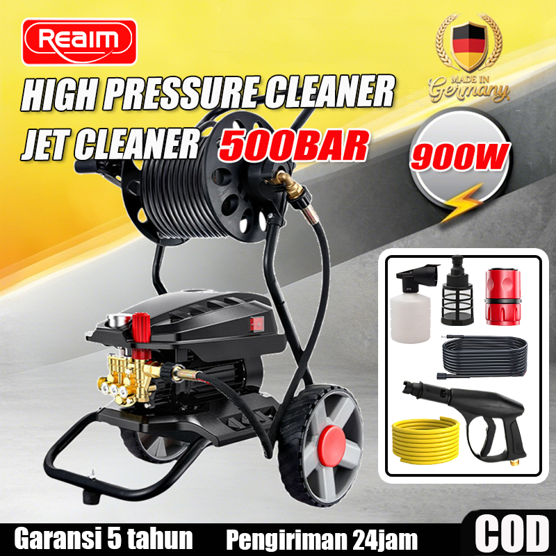 Jual Reaim Alat Cuci Mobil 500Bar 900W Jet Cleaner Dengan pengukur ...