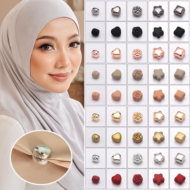 Jual Pin Hijab Fashion Magnet Hijab Klip anti Slip Bros Jilbab syal aksesoris Fashion Muslim ...