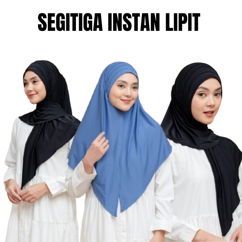 Jual HIJAB SEGITIGA INSTAN LIPIT JERSEY/JILBAB BERGO SEGITIGA LIPIT ...