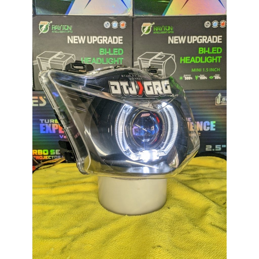 Jual HEADLAMP BILED MATRIX X1 BEAT KARBU + SHROUD BMW 1,5 INCH | Shopee ...