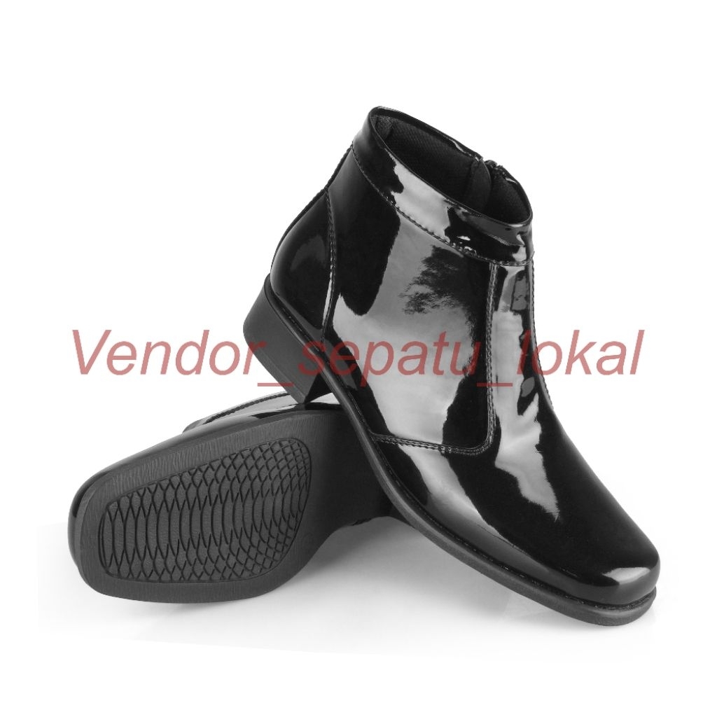 Jual Sepatu Pdh Polwan,Secawan,Instasi Kantor Boot Semi hak 3cm ...