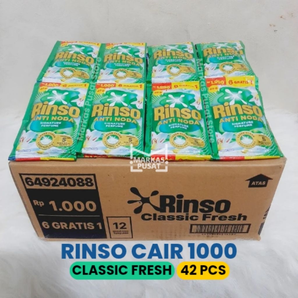 Jual Rinso Cair 1000 paket 42 Sachet = 6 Renceng rinso cair anti noda ...