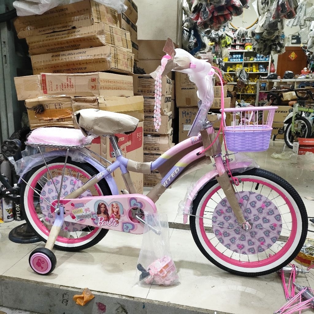 Jual sepeda anak mini 12 16 18 mini keranjang united barbie iris Genio ...