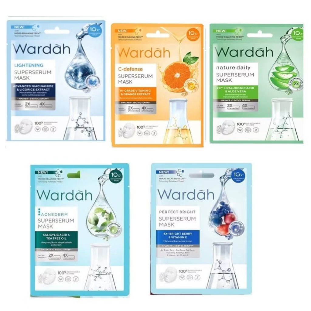 Jual WARDAH sheet mask super serum series masker tisu 20ml super serum ...