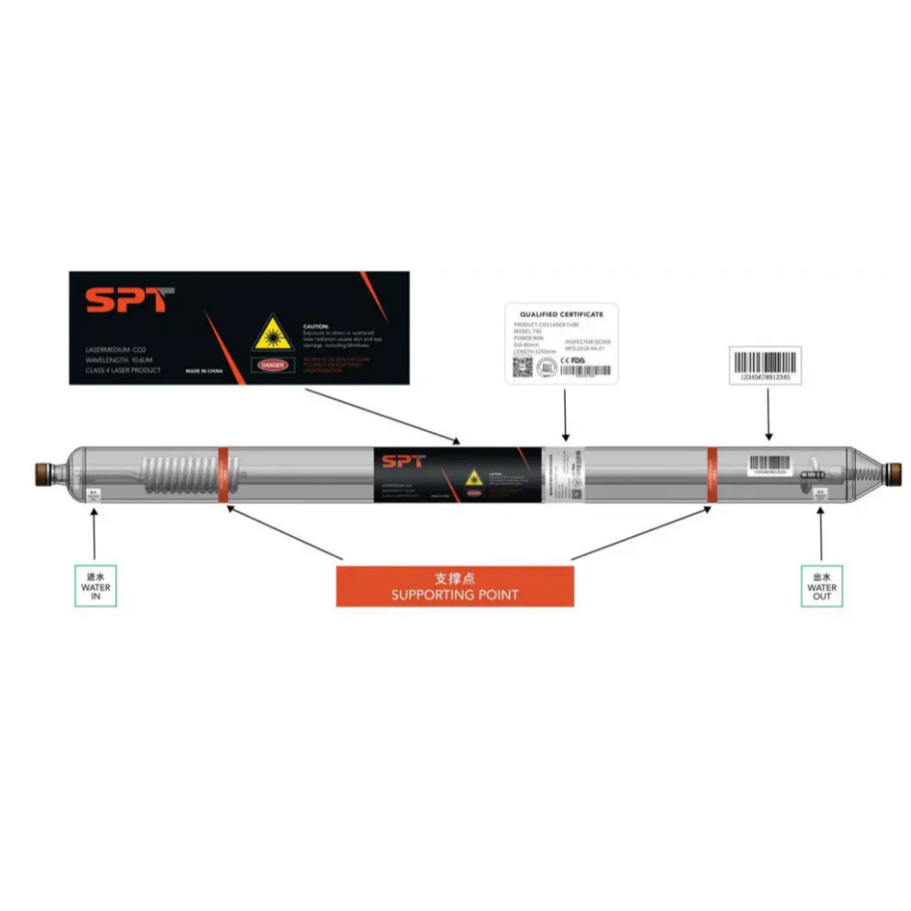 Jual Tabung Laser CO2 Daya Tinggi Seri C Langsung dari Pabrik SPT C80W ...