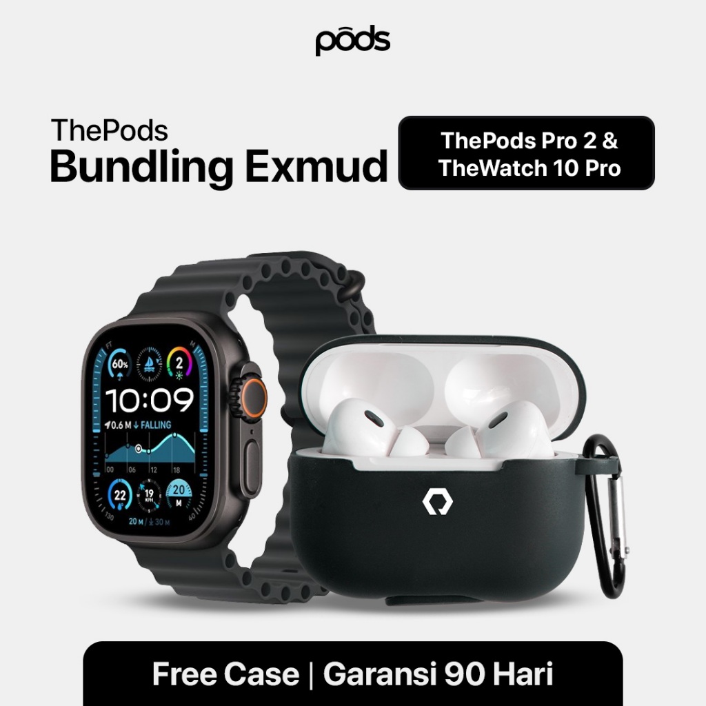 Jual Bundling EXMUD TheWatch 10 Pro Smartwatch & ThePods Pro 2 ANC ...