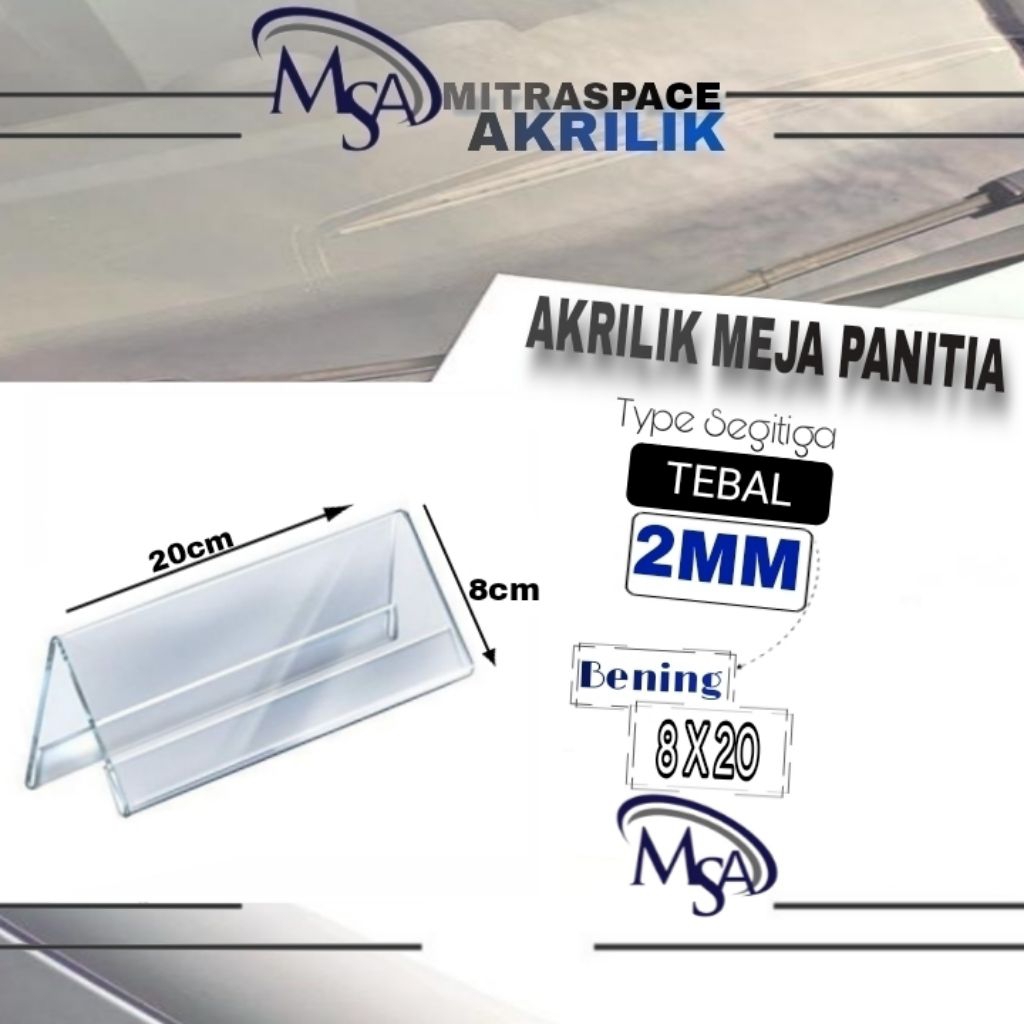 Jual Akrilik Papan Nama Meja Panitia type segitiga uk 8x20cm Acrylic ...