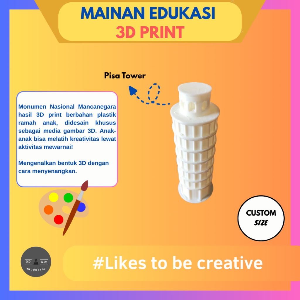 Jual Print & Paint – Mainan 3D Lucu untuk Anak Kreatif (Pisa Tower ...
