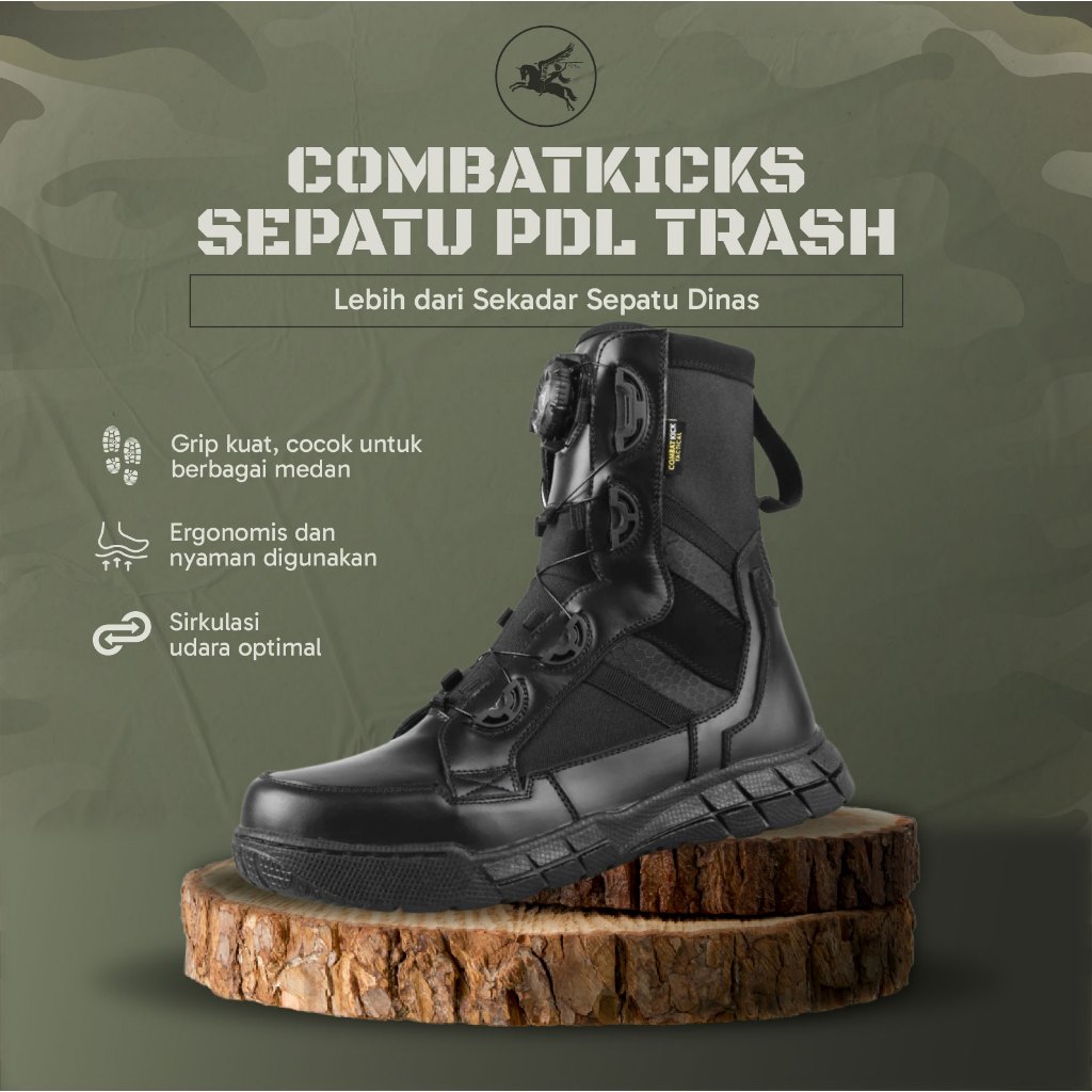 Jual Sepatu PDL TNI Polri Trash Tinggi 8 Inci Kulit Sapi Full Grain ...