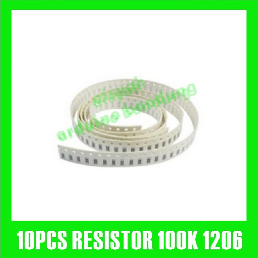 Jual 10pcs resistor 100K ohm 1206 smd chip 100K ohm tolerance 1% 1 ...