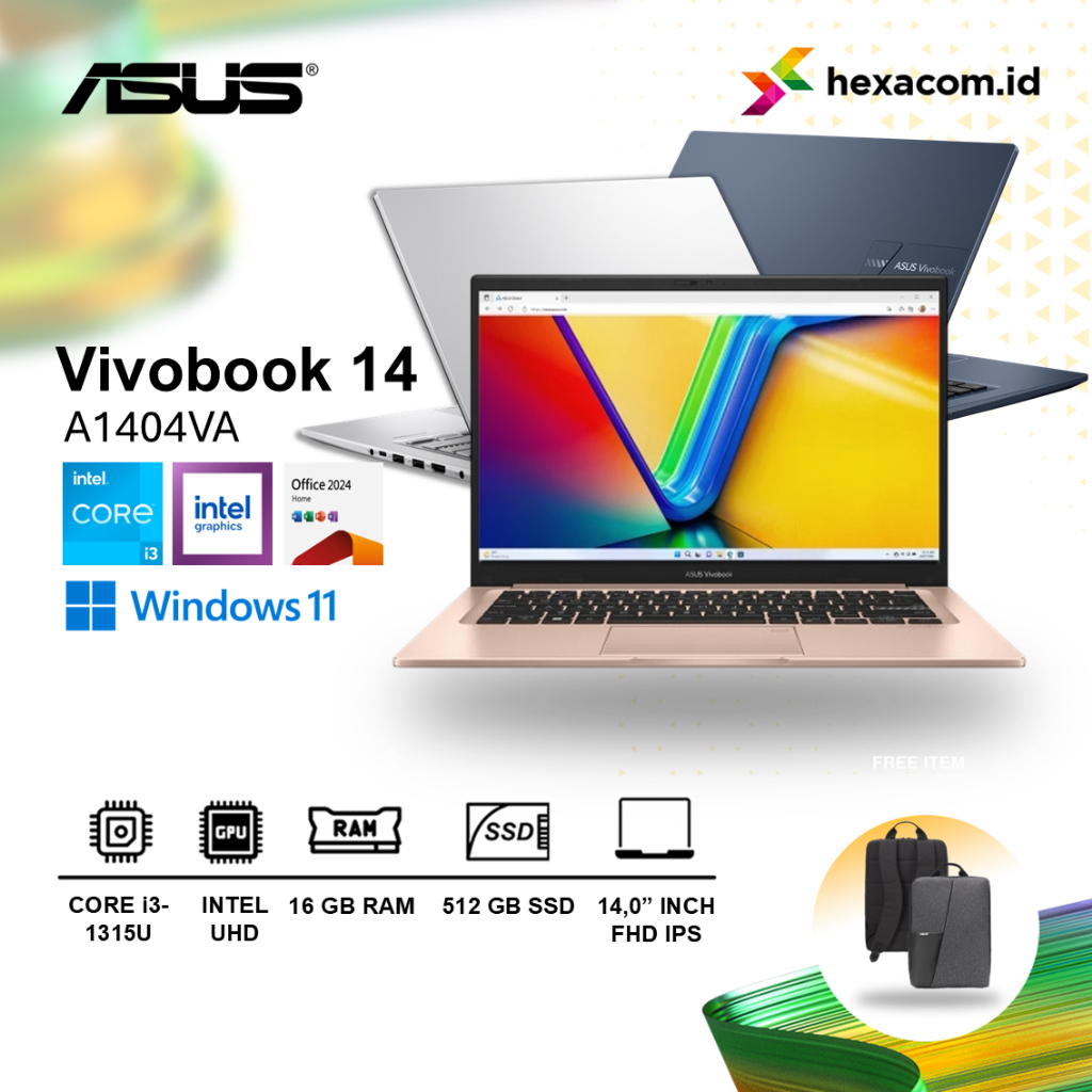 Jual Asus Vivobook 14 A1404VA i3-1315U RAM 8GB 512GB SSD 14.0" FHD IPS ...