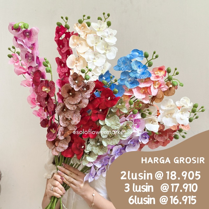 Jual PETITE ORCHID X9 ARTIFICIAL FLOWER SILK ORCHID FLOWER Bunga Buatan ...