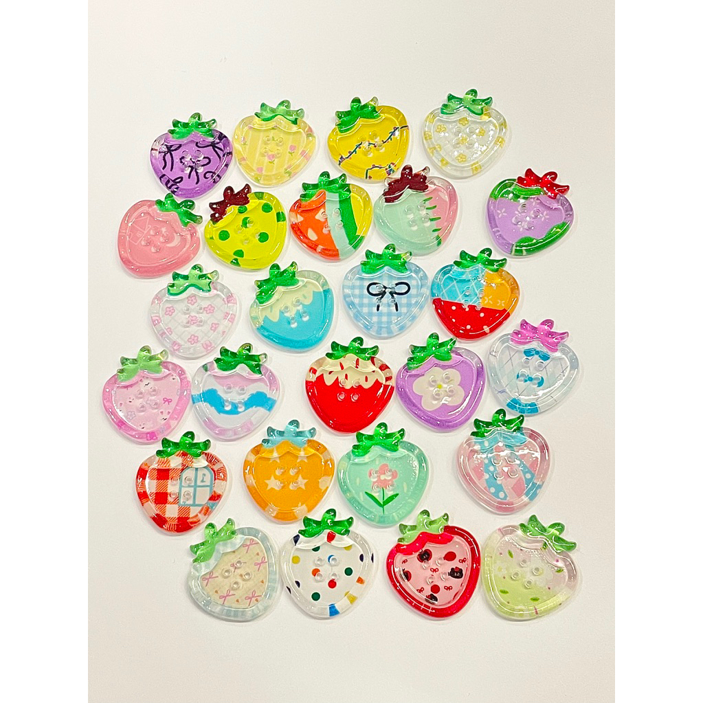 Jual Kancing 5pcs Akrilik Lubang Tengah / Button Apel Beruang Hati ...