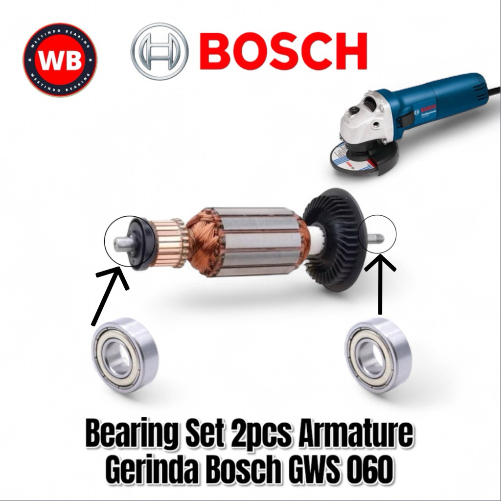 Jual Bearing Set 2pcs Armature Gerinda Bosch GWS 060 Laher Laker Lahar ...