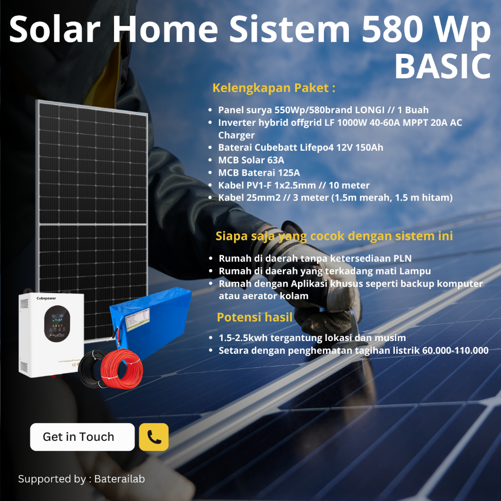 Jual Paket Panel Surya 500wp 1000w Untuk Penerangan Kebun Starlink PLTS ...