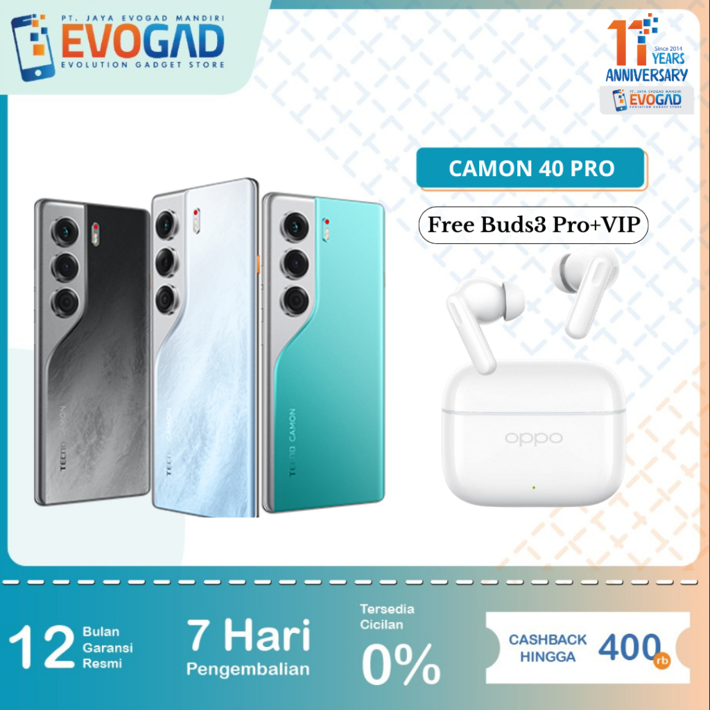 Jual Tecno Camon 40 Pro 5G 8/256GB, Mediatek Dimensity 7300 6.78 inches AMOLED 5200 mAh 45W ...