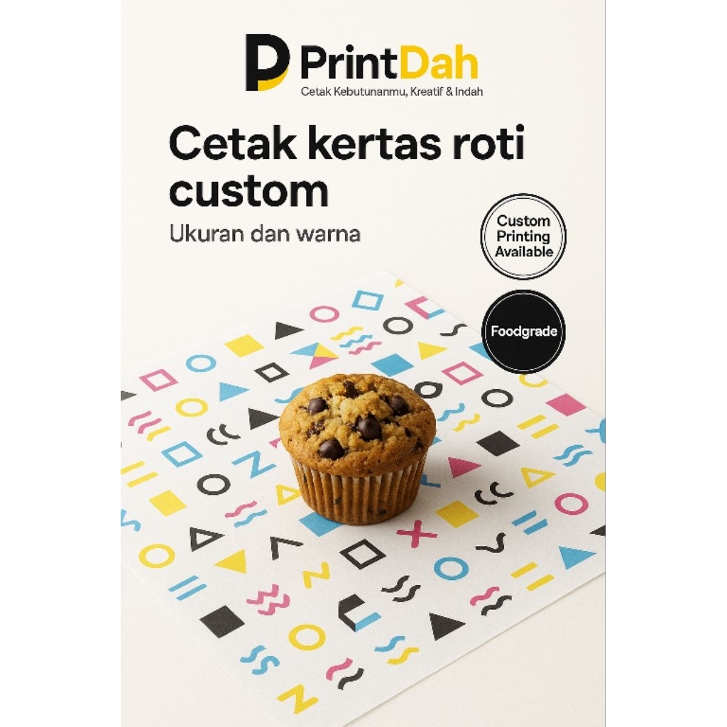 Jual CETAK KERTAS ROTI CUSTOM UKURAN 20 x 30 (1000) | Shopee Indonesia