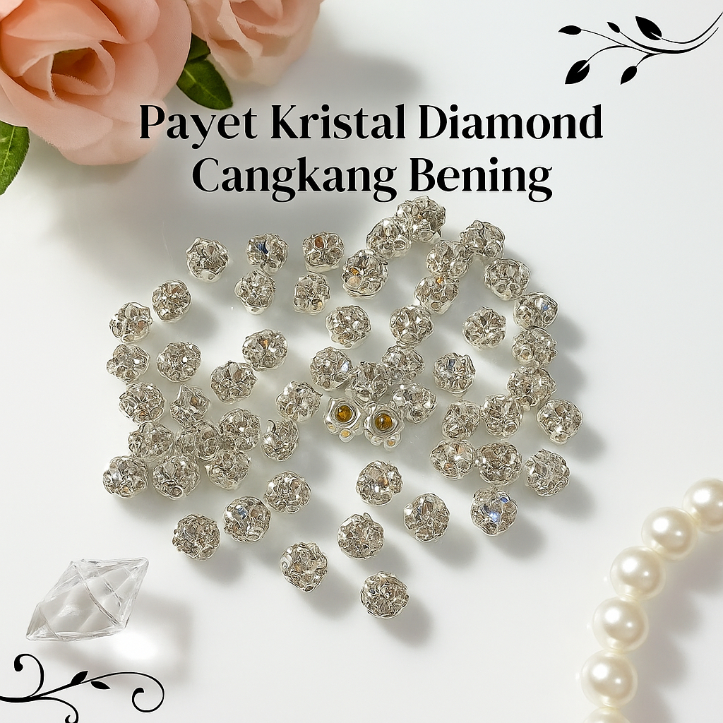 Jual Payet Kristal Diamond Cangkang Bening Jahit Kebaya Hijab DIY ...