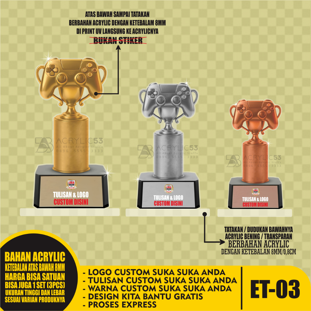 Jual Piala Pes Fifa Playstation PS, Tropy Pes Fifa Playstation PS ...