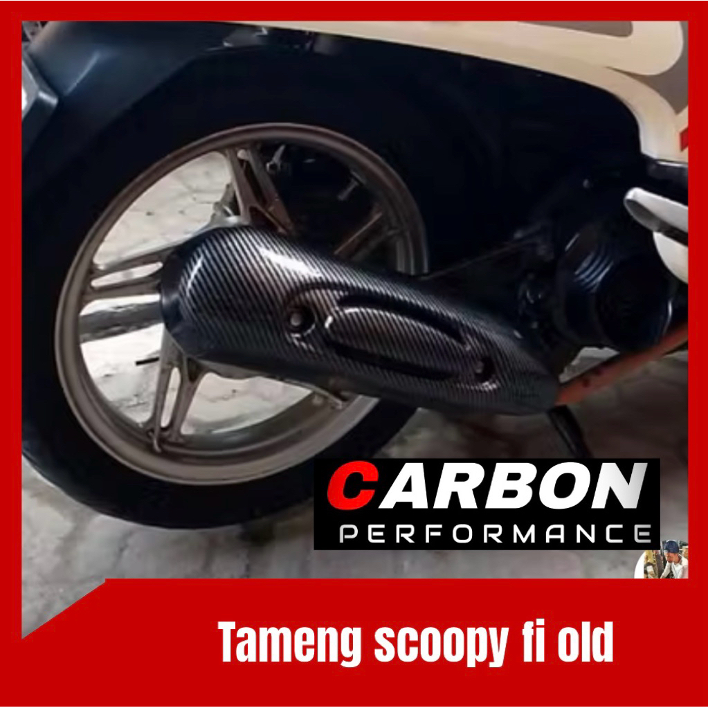 Jual TUTUP KNALPOT SCOOPY FI OLD CARBON GLOSY GEN 1 ️tutup knalpot ...
