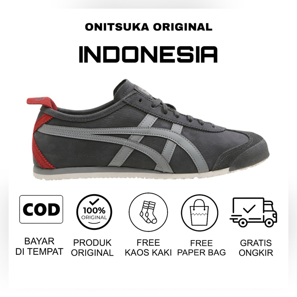 Jual Sepatu Onitsuka Mexico 66 Indo Dark Grey Stone sepatu pria/ sepatu ...