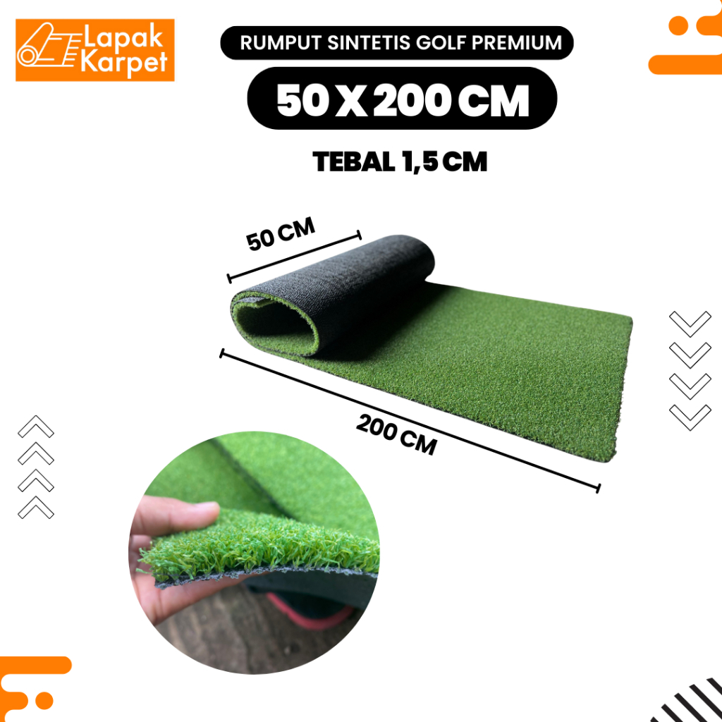 Jual Rumput Sintetis Tipe Rumput Golf Premium 1,5 Cm / Ukuran 50x200 cm ...