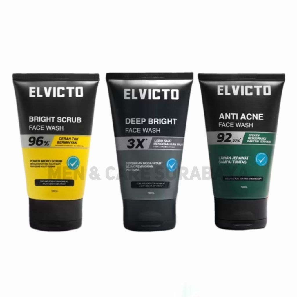 Jual Elvicto Facial Wash sabun pembersih wajah muka pria | Acne Fight | Deep Clean | Hydrating ...