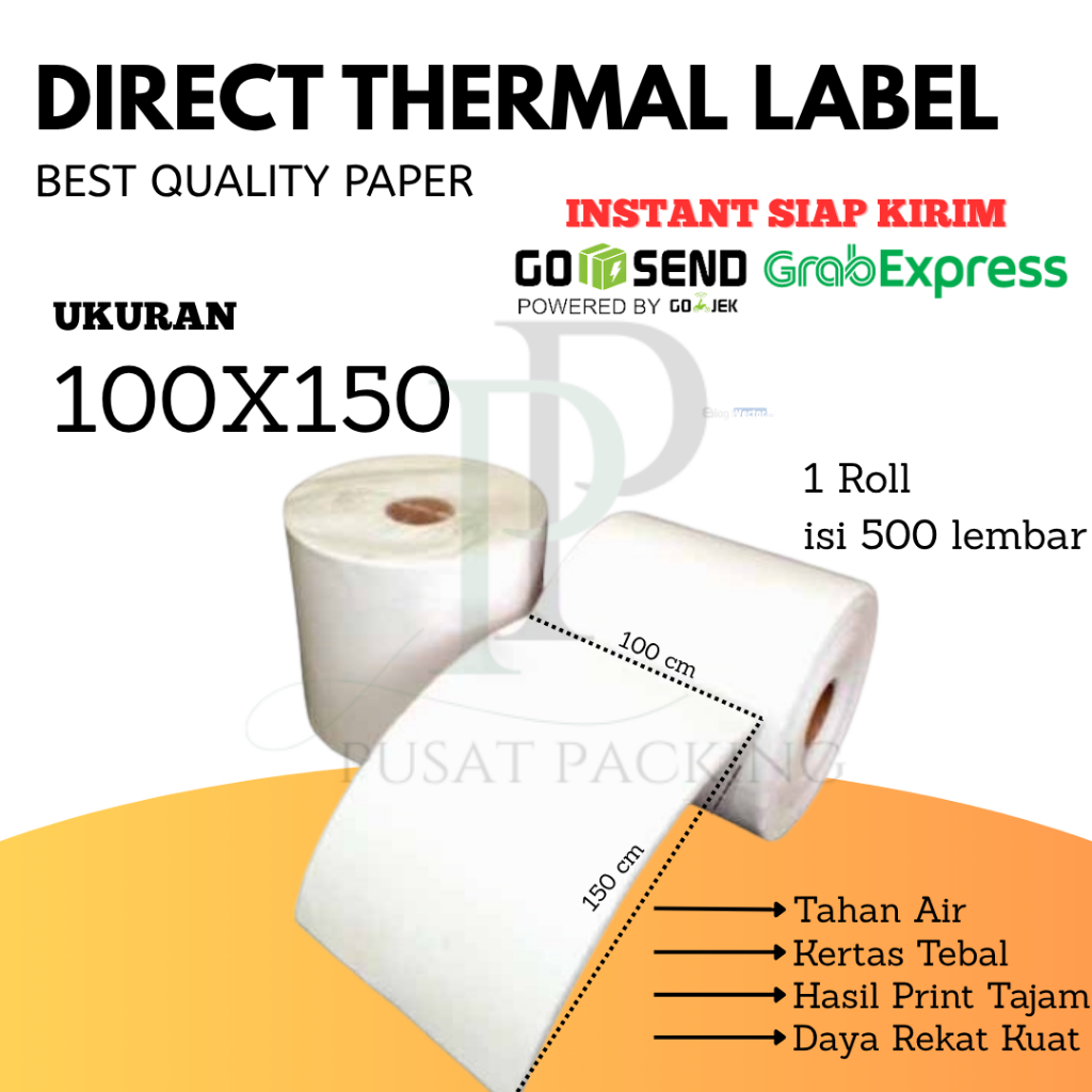 Jual Label THERMAL 100x150mm ROLL dan LIPAT - ISI 500 LEMBAR Sticker ...