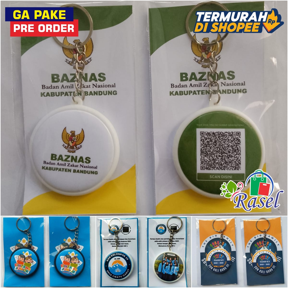Jual pin ganci 2 muka list hitam gantungan kunci souvenir ukuran 45mm ...