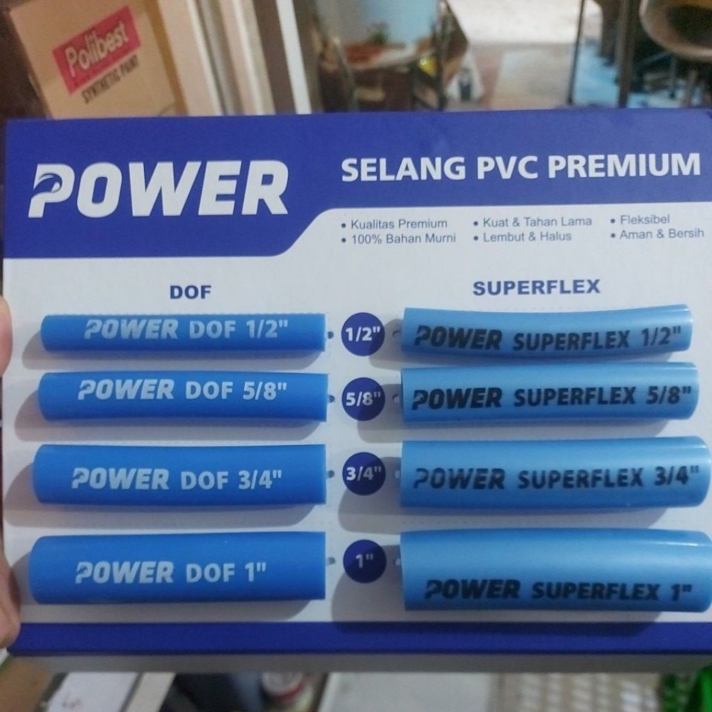 Jual SELANG AIR TEBAL ELASTIS 1/2 5/8 3/4 & 1 " INCH POWER DOF ...