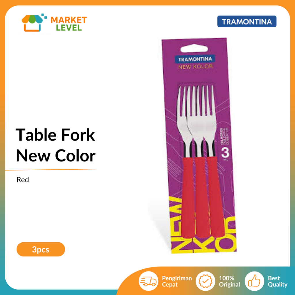 Jual Garpu Makan / Table Fork Set Tramontina New Kolor Merah 3 Pcs | Shopee Indonesia