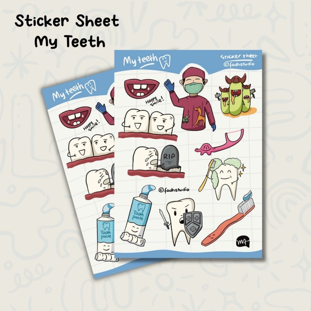 Jual Sticker Sheet tema My Teeth / Stiker tema gigi / Sticker Dentist ...